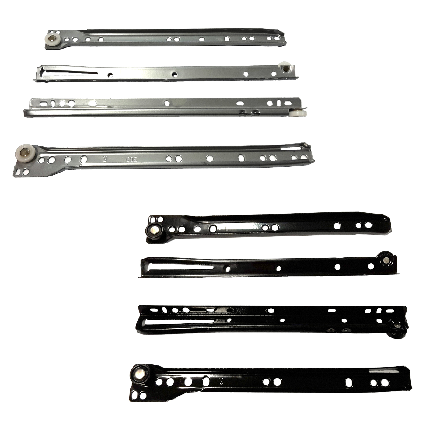 GUIDE A RULLO per CASSETTI con RULLI NYLON - Colori e Lunghezze Varie